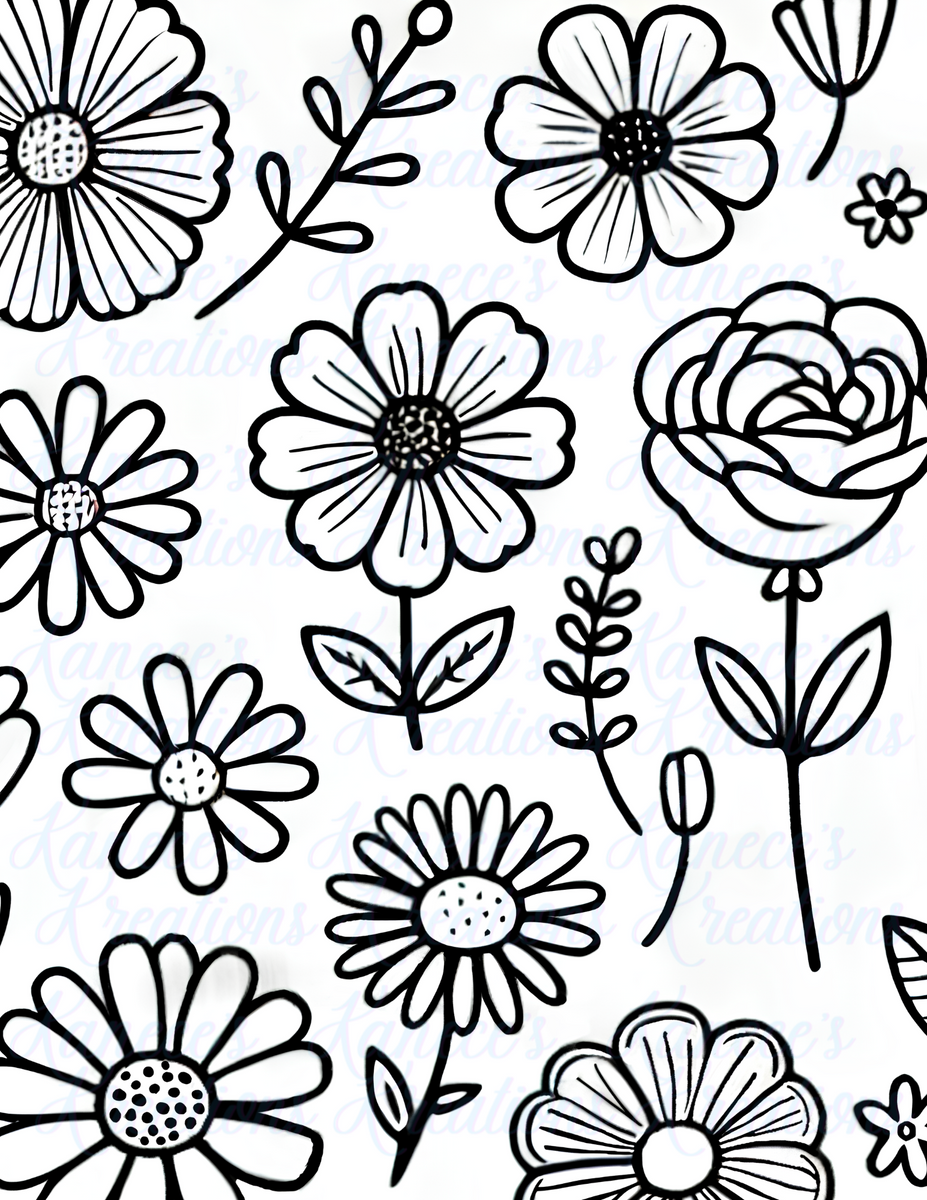 flower pattern coloring pages