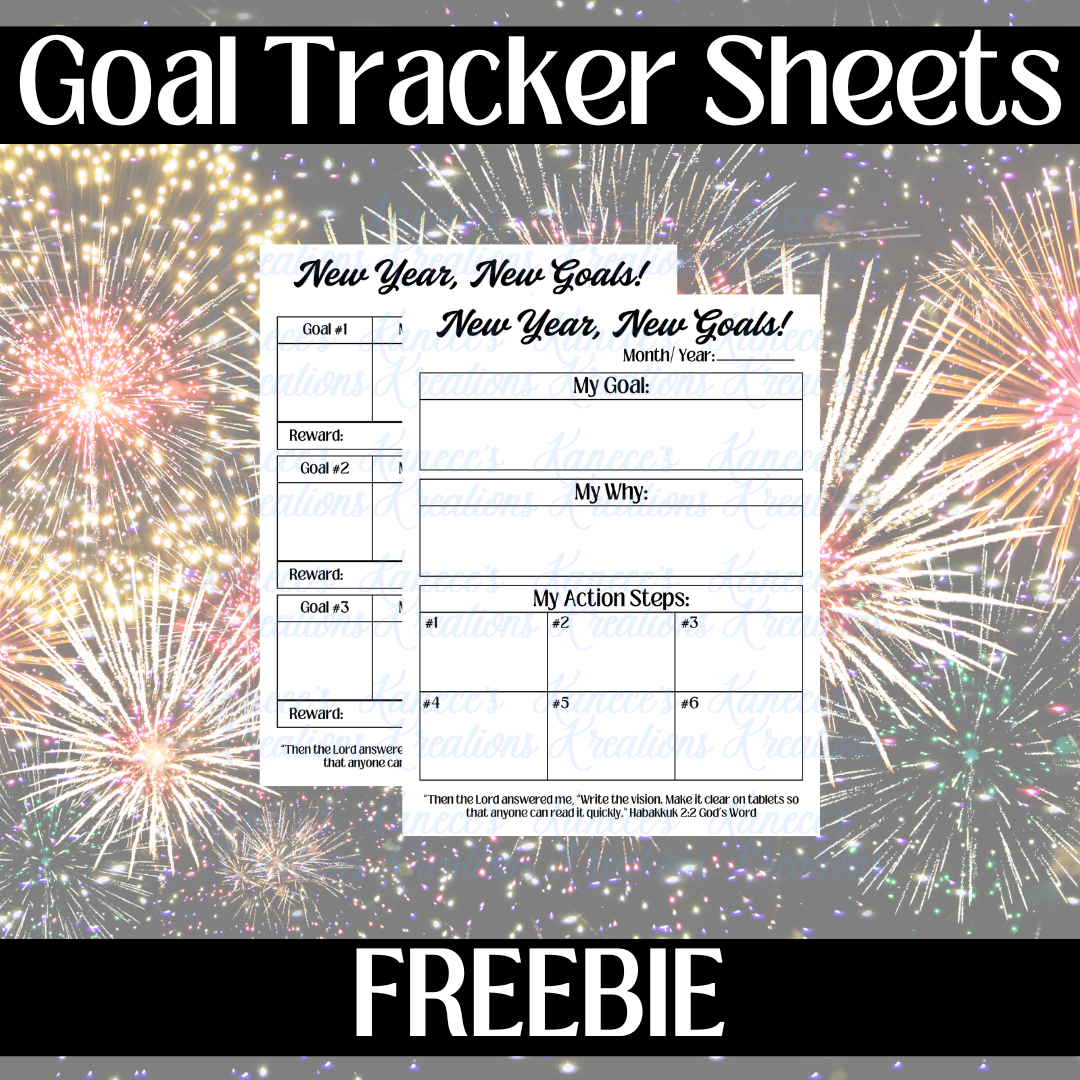 Goal Tracker Sheets Freebie – Kanece's Kreations